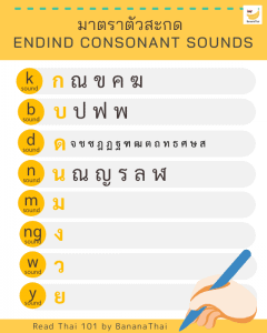 Read Thai 101: Thai Ending Consonants – BananaThai Language School